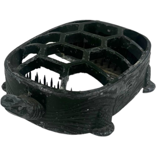 Vintage Antique Figural Metal Turtle Flower Frog Green Includes Holes ...