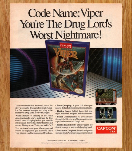 Capcom Code Name Viper Nintendo - Video Game Print Ads Poster Promo Art ...