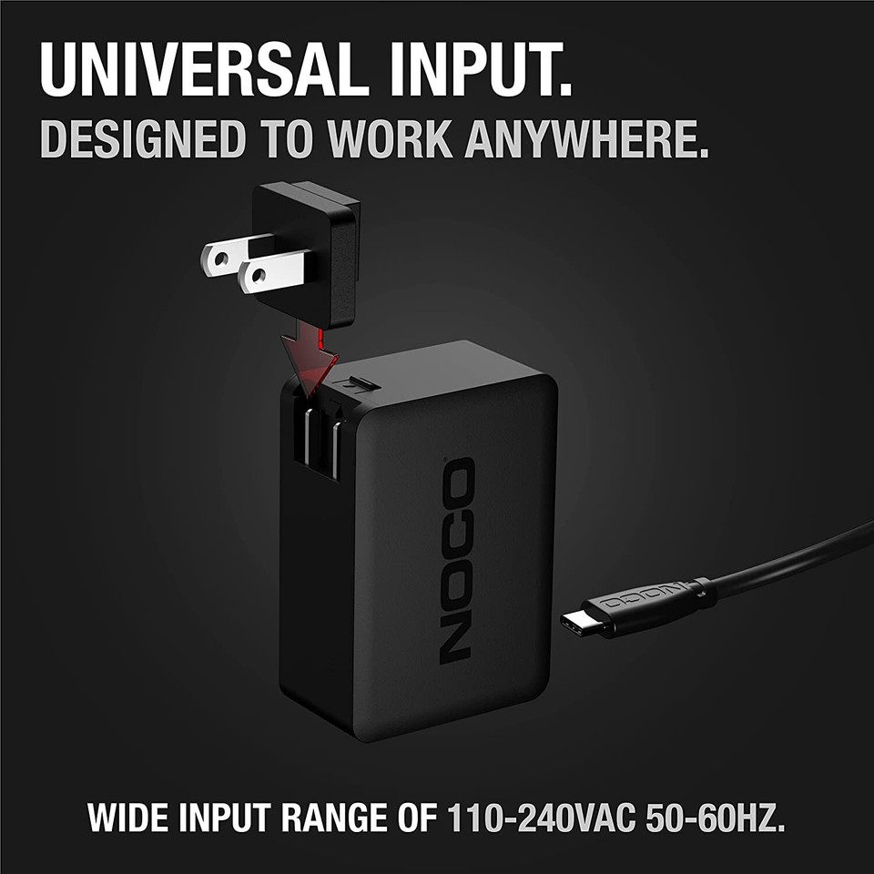 NOCO 65W USB-C Mains Fast Rapid Charger Power Adapter For Noco GBX Jump ...