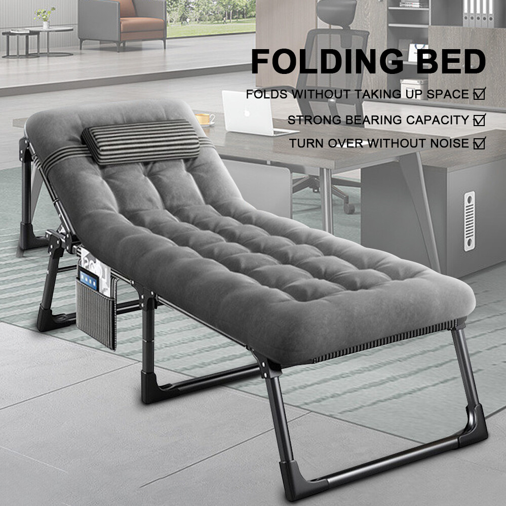 Single Mattress Folding Bed Recliner Bedding Portable Foldable Camping ...