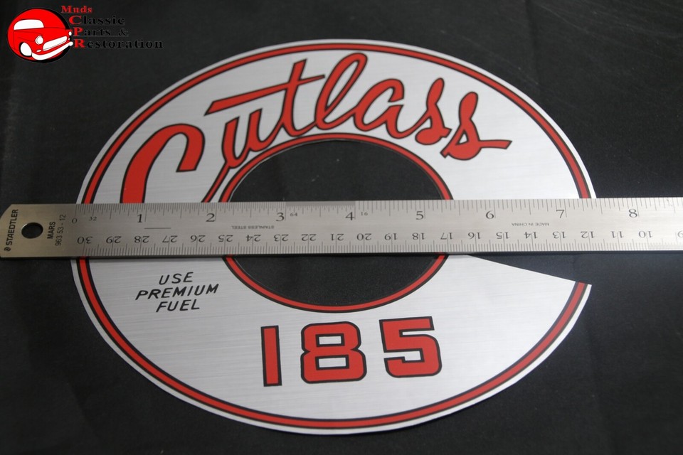62 63 Oldsmobile Cutlass/F185 Air Cleaner Lid Decal 7" Silver | eBay