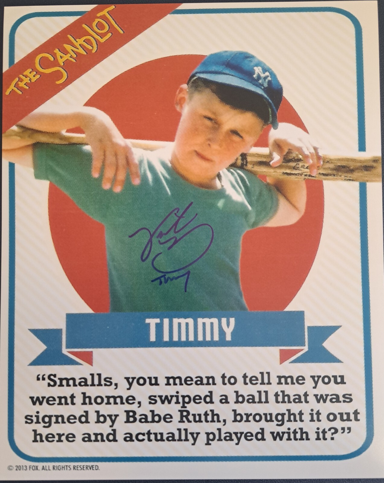 Victor DiMattia The Sandlot "Timmy Timmons" Signed 8x10 Pic Movie ...