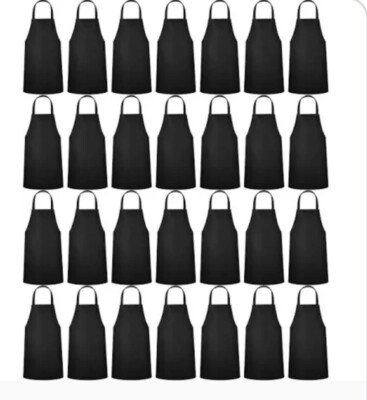 20 Pack Bib Aprons Bulk ,Unisex Adjustable Black Apron | eBay
