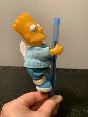 Bart Simpson Vtg. Plush Clip On Hugger Grabber Pencil Topper 1990 | eBay