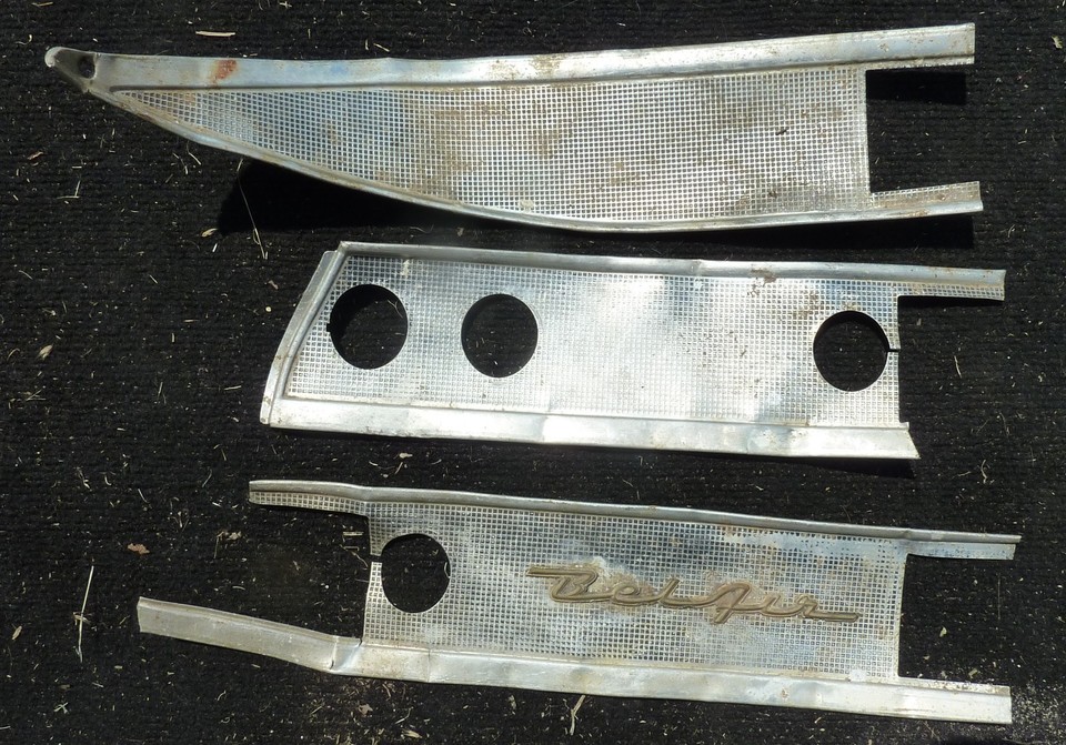 1957 57 Chevy Bel Air Center Dash Gauge Bezel Aluminum Molding Trim ...
