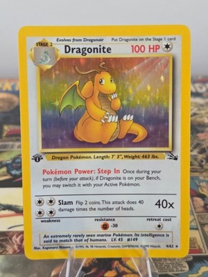 Dragonite 4/62 1st Edition Fossil Holo Rare - WOTC Pokemon Card NM | eBay