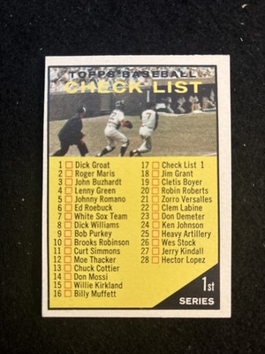 1961 TOPPS # 17 CHECKLIST OC NM C 6020 | eBay