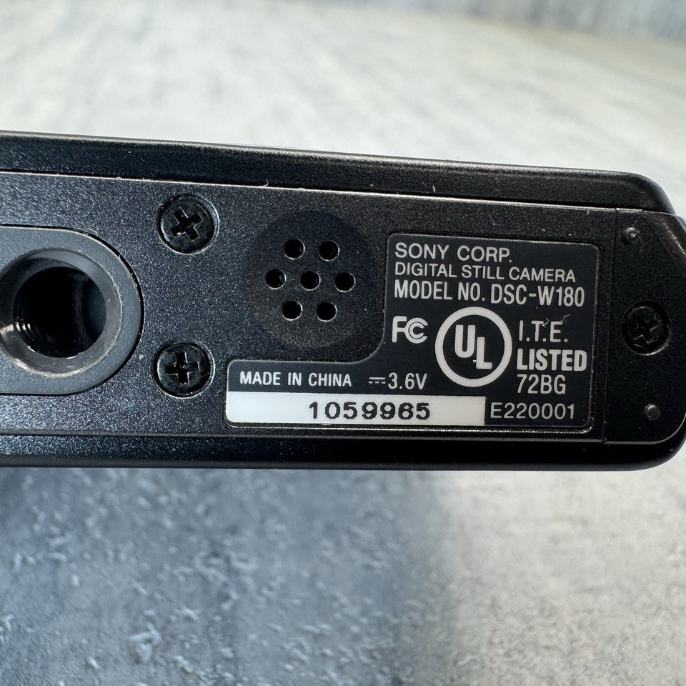 Sony Cyber-shot DSC-W180 10.1MP Digital Camera Black 3x Zoom Battery ...