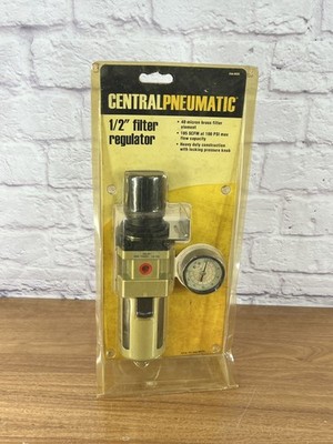 NEW Central Pneumatic 1/2" Filter Regulator with Dial Guage #68281 | eBay