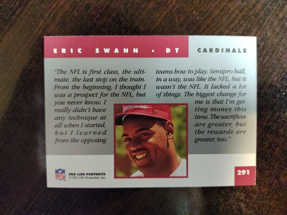 1991 Pro Line Portraits - Eric Swann (RC) & J.T. Smith - Phoenix ...