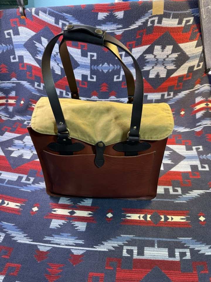 RARE DISCONTINUED FILSON HORWEEN LEATHER TOTE BAG Case Messenger Work ...