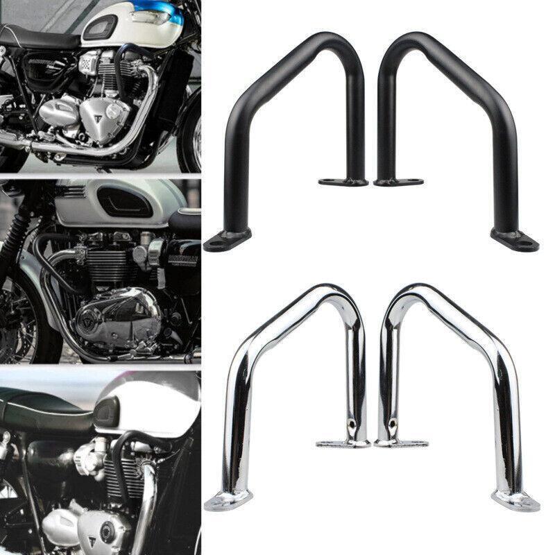 1 Pair Modified Engine Guard Crash Bar Motorcycle Iron Frame Silver | eBay