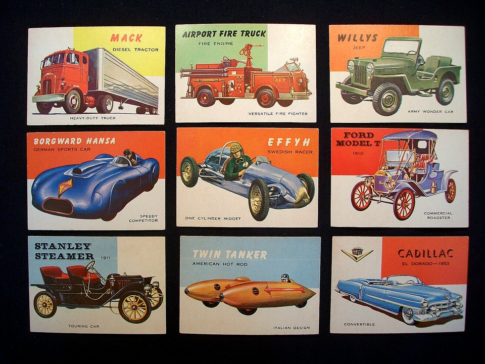 1954 Topps WORLD ON WHEELS cards NM/NM-MT + QUANTITY U PICK READ BEFORE ...