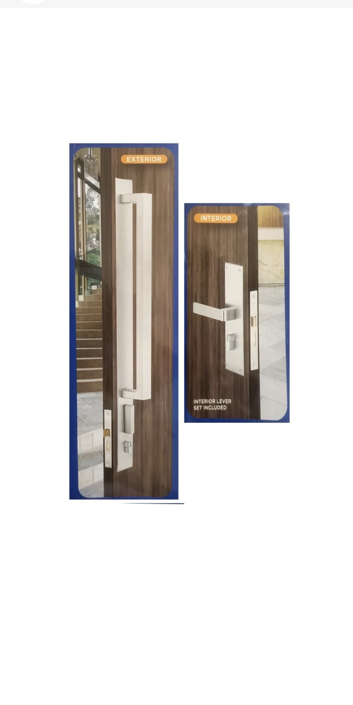 Delf Pull Handle Security Entrance Lock Set Marine Grade 316 Stainless ...