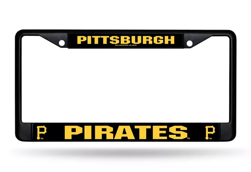 Pittsburgh Pirates BLACK Chrome License Plate Frame 3D Metal Custom MLB ...