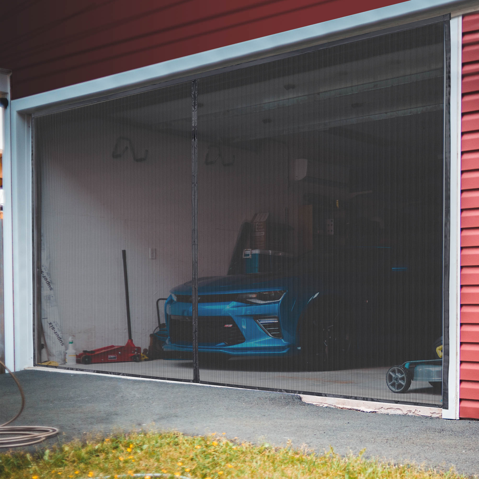 8x7 Ft Garage Door Screen Single Car Insect Bug Mesh Magnetic Weighted ...