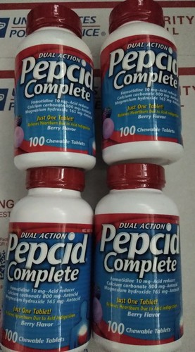 Pepcid Complete 10mg, Berry, 100 Chewable Tablets x 4 =400 Total EXP ...