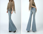 Women Stylish Denim Slim Fit Low Waist Bell-bottom Jeans Pants Casual ...
