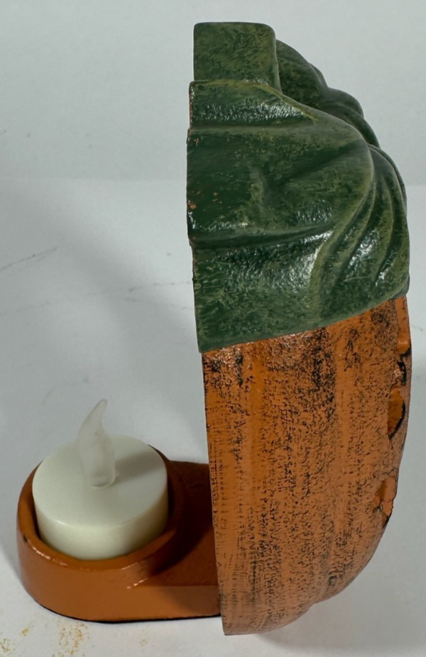 Halloween SMILING JACK-o-LANTERN Metal TEALIGHT Votive CANDLE HOLDER 6 ...