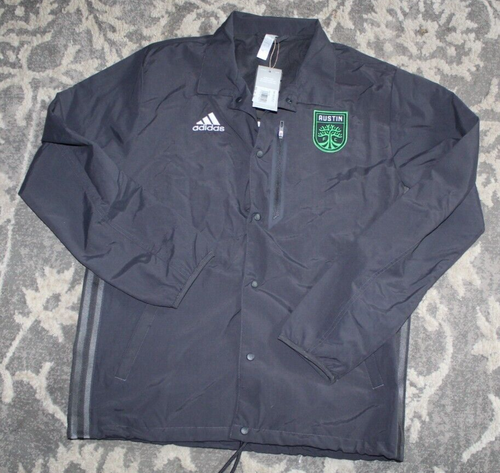 Adidas Austin FC MLS Anthem Button Up Track Jacket Grey Mens HI0074 250 ...