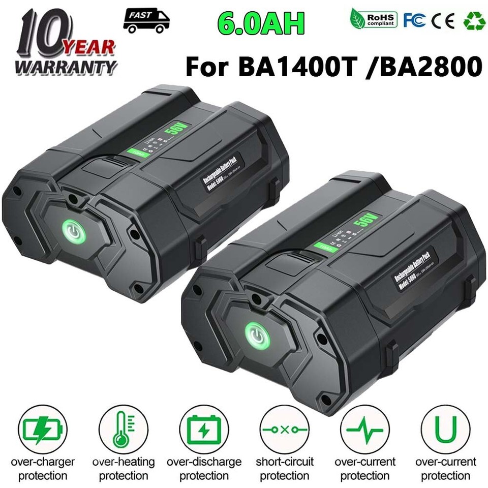6.0/7.5Ah For EGO Power + BA1400T BA2800T 56Volt Li-ion Battery BA4200 ...