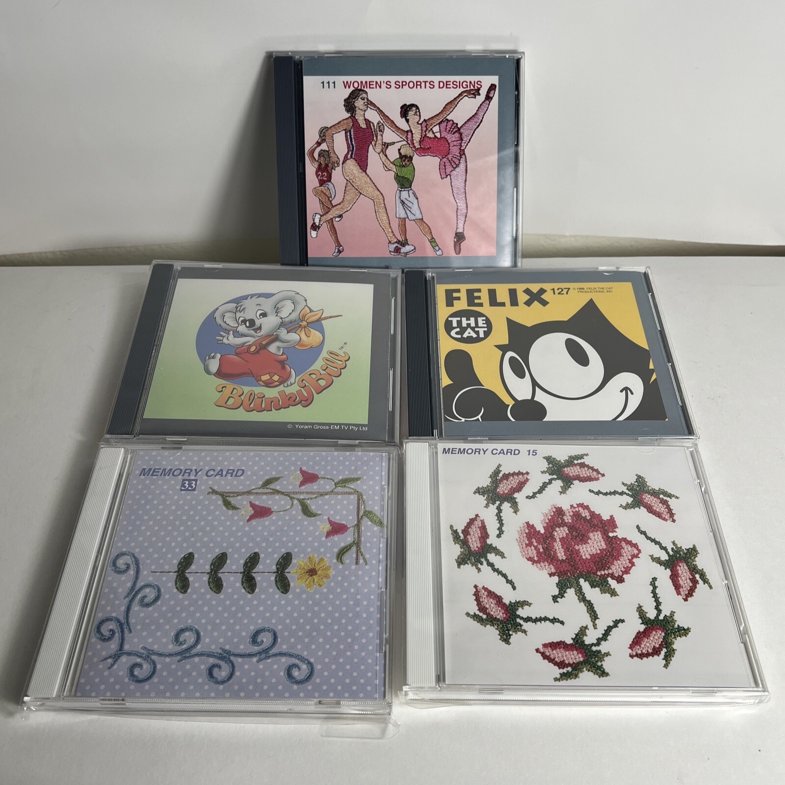 Lot of 5 Janome Embroidery Memory Cards SEE PICTURES FOR DETAILS 3 New ...