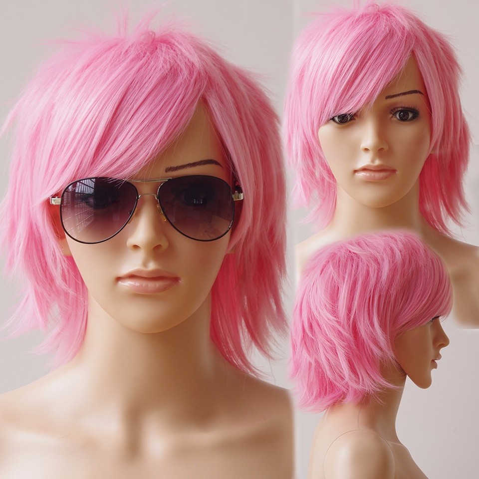 Full Wigs Cool Cosplay Wig Short Straight Men Boy Cartoon Anime Party ...