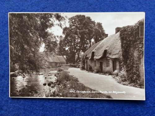Sepia postcard: Dorset, Weymouth, Sutton Poyntz, Springhead, thatched ...