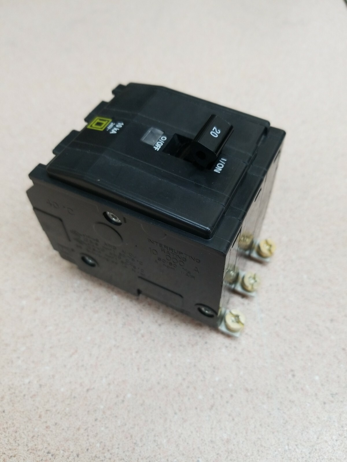 Square D QOB320 Circuit Breaker w/ screws 120/240V 20A 10KA 3 Pole | eBay