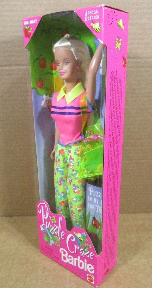 Mattel “Puzzle Craze” Barbie Doll Walmart Special Edition NEW Box Light ...