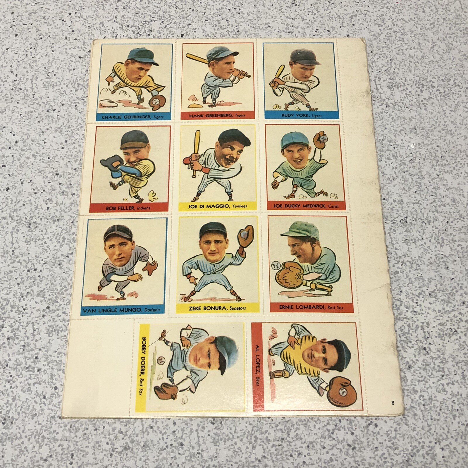 Dover Reprints 8 Pages In Total Baseball Cards Vintage READ Description ...