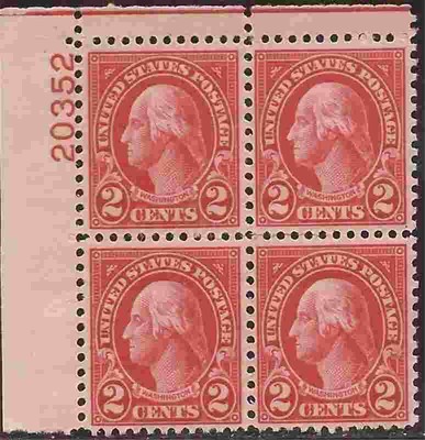 US Stamp - 1926 2c Washington Plate Block of 4 Stamps MNH #634 | eBay