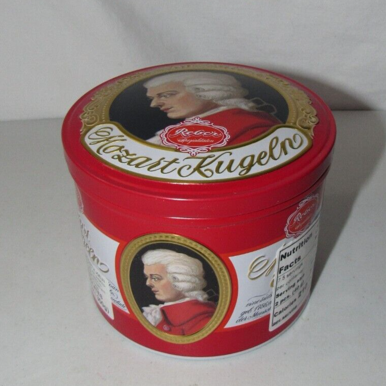 Mozart Kugeln Paul Reber Germany Red Gold White Elegant Collectible Tin ...