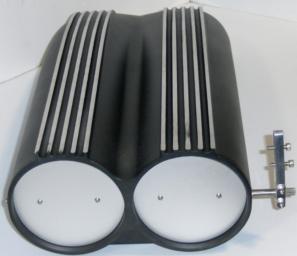 BLACK FINNED ALUMINUM STREET ROD BUTTERFLY DUAL / SINGLE CARB SHOTGUN ...