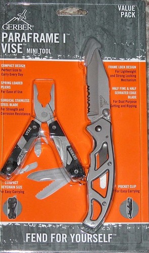 Gerber ParaFrame I Knife, Vise Mini Tool & Pliers Set (Gerber Knife) - New | eBay