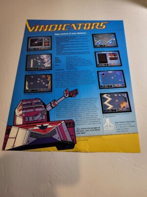 Flyer VINDICATORS Arcade Video Game advertisement original see pic | eBay