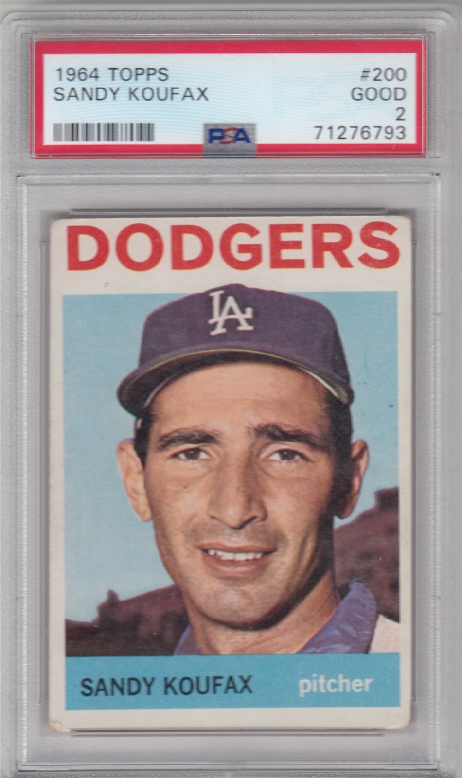 1964 TOPPS SANDY KOUFAX LOS ANGELES DODGERS HOF 200 PSA 2 GOOD FREE ...