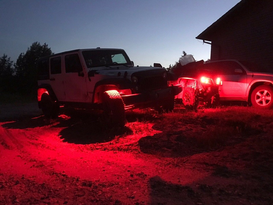 Red 20 Pods Super Bright LED Rock Light Underglow For Truck SUV Offroad ...