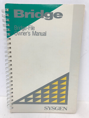 SYSGEN BRIDGE-FILE OWNER'S MANUAL | eBay