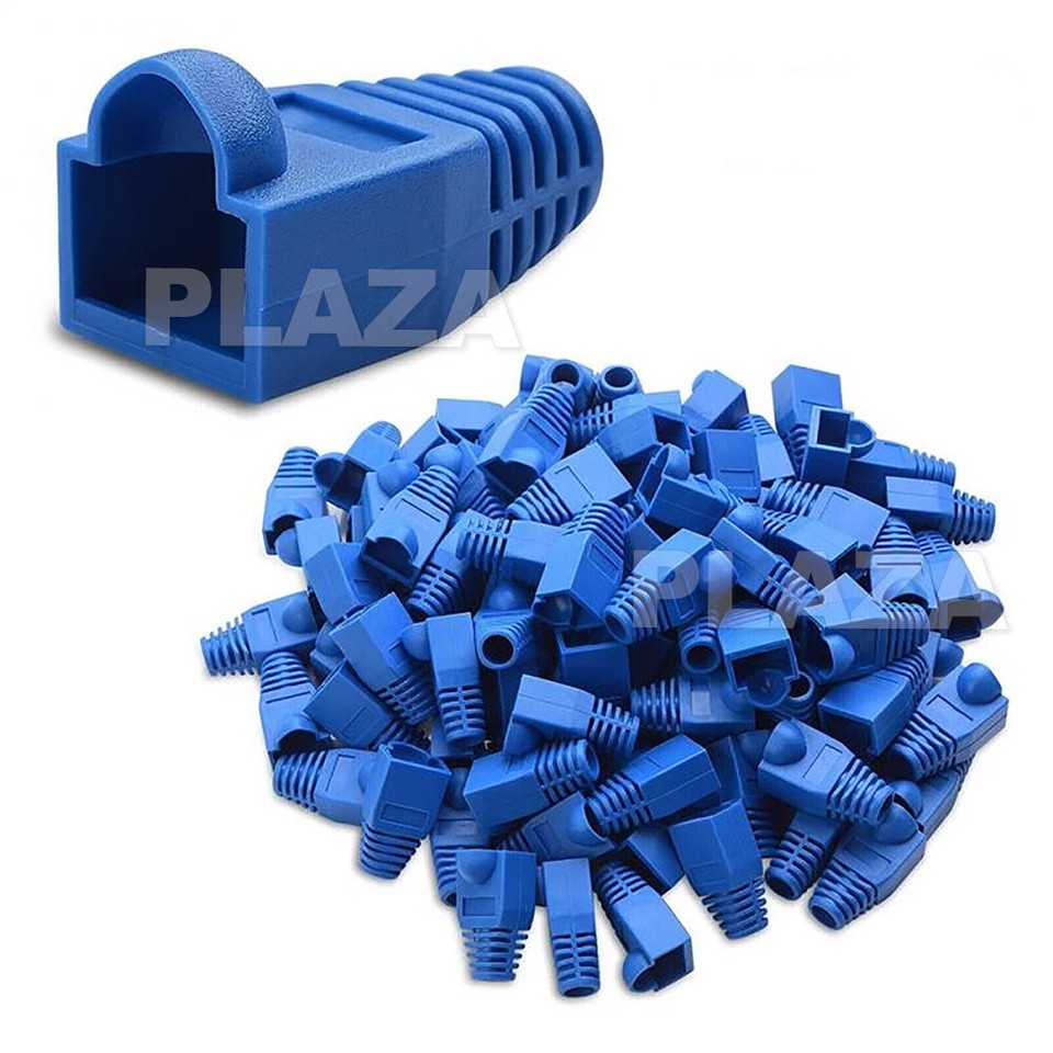 100x RJ45 Boot Cover Connector Modular Plug Network Lan Cable Cap ...