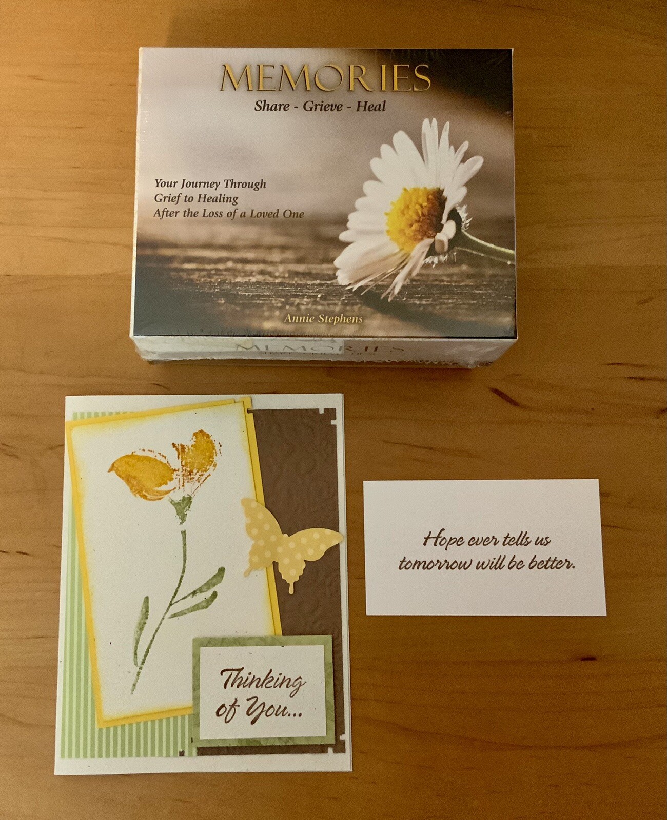 Handmade Sympathy Card And MEMORIES Grief Memory Box Activity Gift ...