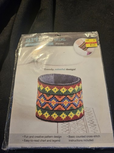 ARTISTE MINI Counted Cross Stitch Kit BRACELET #1115625 Unopened sz 7.5 ...