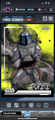 DIGITAL Star Wars Card Trader Chrome 24 Jango Fett Aurebesh Yellow Epic ...