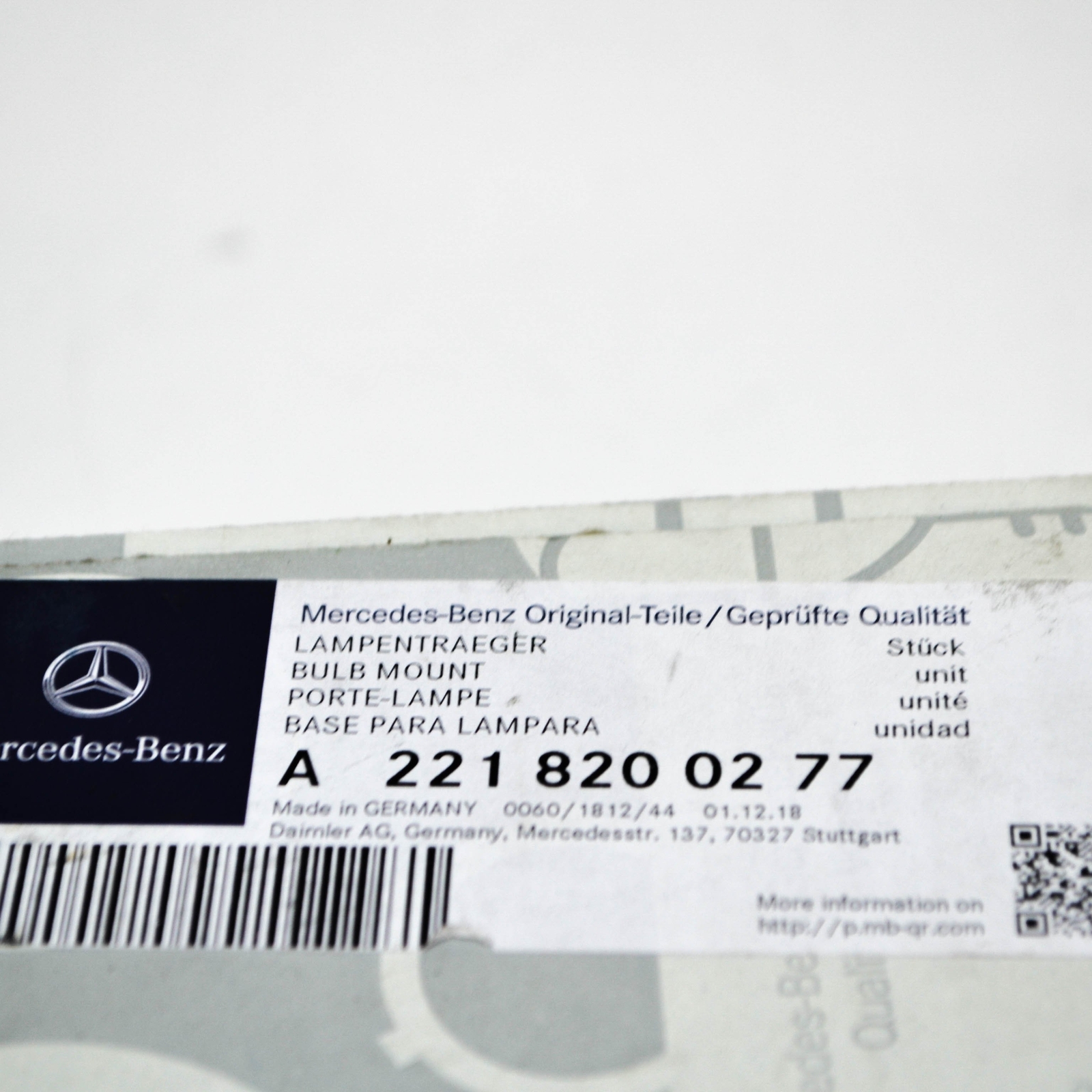 MERCEDES-BENZ S-CLASS W221 Right Taillight Bulb Holder A2218200277 NEW ...