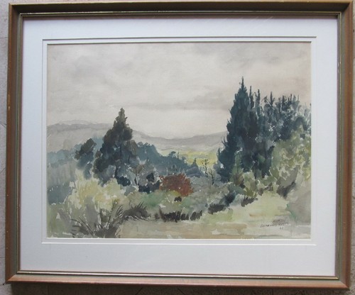 BERNHARD RUST AUSTRALIAN FRAMED WC "LANDSCAPE NEAR HEALESVILLE VICTORIA ...