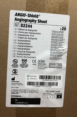 Case of 20 Cardinal Health ANGIO-Shield Angiography Sheet D2244 80" X ...