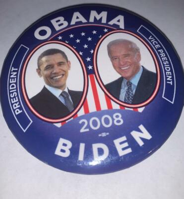 Obama and Biden 2008 Flag Button - 3" Political Campaign Pin Pinback ...