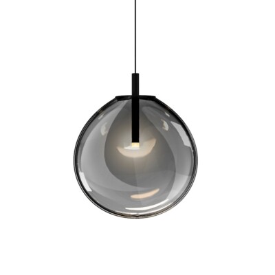 Sonneman Cantina 1 Light Medium LED Pendant, Satin Black/Smoke - 2990 ...