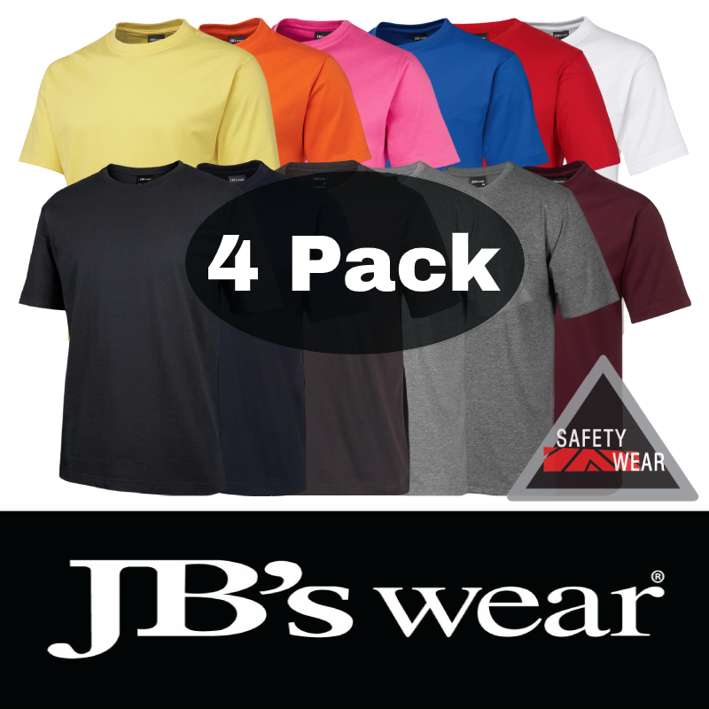4x JB's Wear Crew Neck Tee Shirt 100% Cotton 1HT | eBay Australia