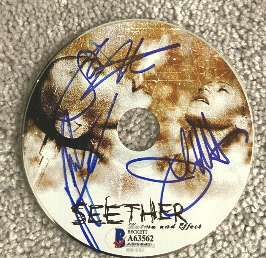 SEETHER BAND SIGNED KARMA AND EFFECT FRAMED CD SHAUN MORGAN+2 BAS | eBay